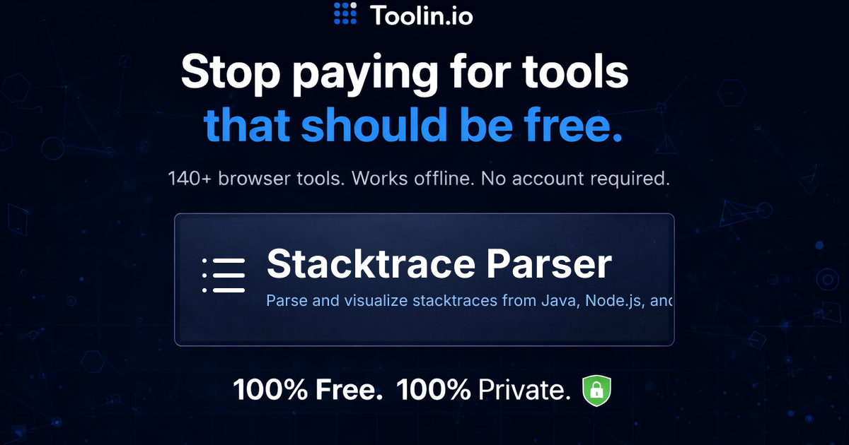 Stack Trace Formatter in Your Browser – Clean Error Output | Toolin ...